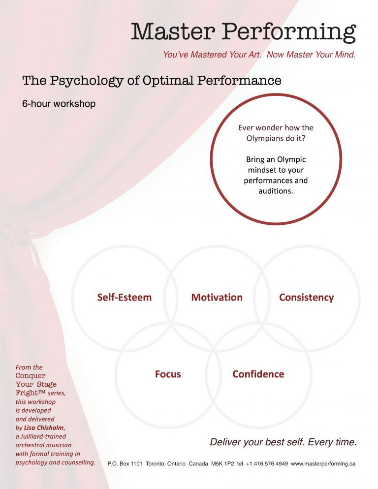 Current Schedule: The Psychology of Optimal Performance – Master Performing